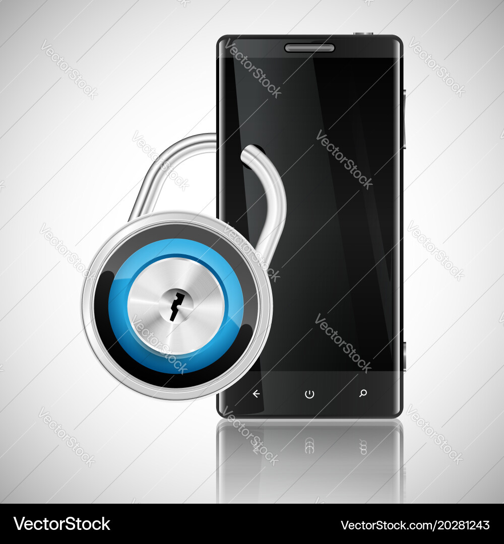 Phone security Royalty Free Vector Image - VectorStock
