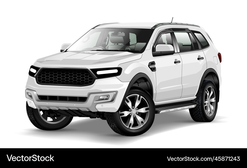 Realistic white sport two tone luxury car set Vector Image