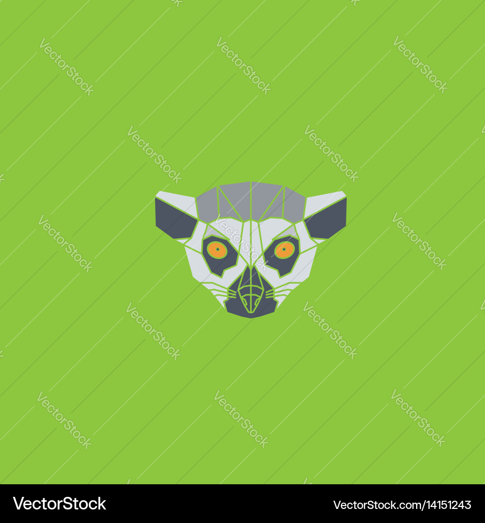 Symmetrical of lori lemur Royalty Free Vector Image