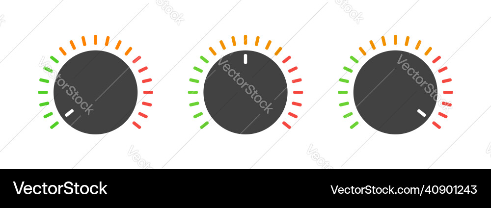 Volume button circle with dial for audio Vector Image