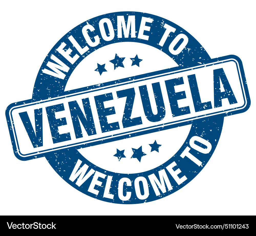 Welcome to venezuela stamp round sign Royalty Free Vector