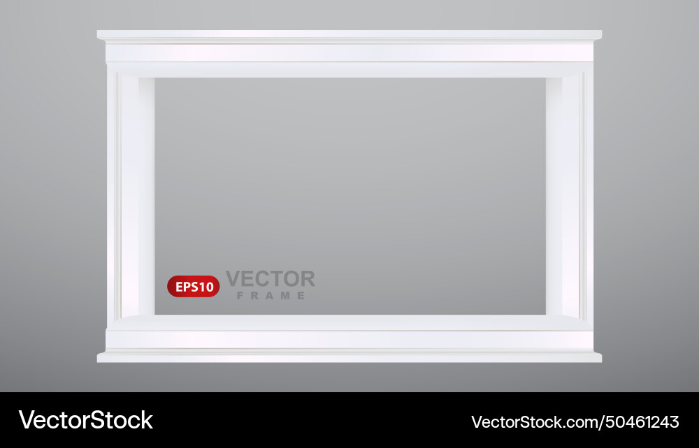 White blank picture frame realistic horizontal Vector Image