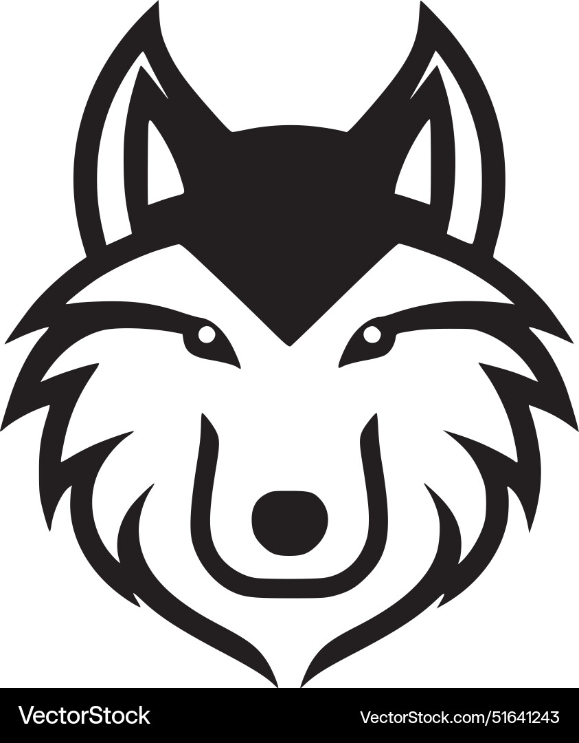 Wolf - black and white isolated icon Royalty Free Vector
