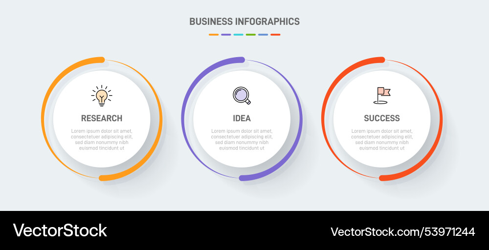 3 clean infographic design shaped elements Vector Image