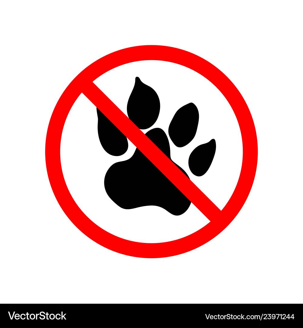 Animals are not allowed red forbidden sign Vector Image