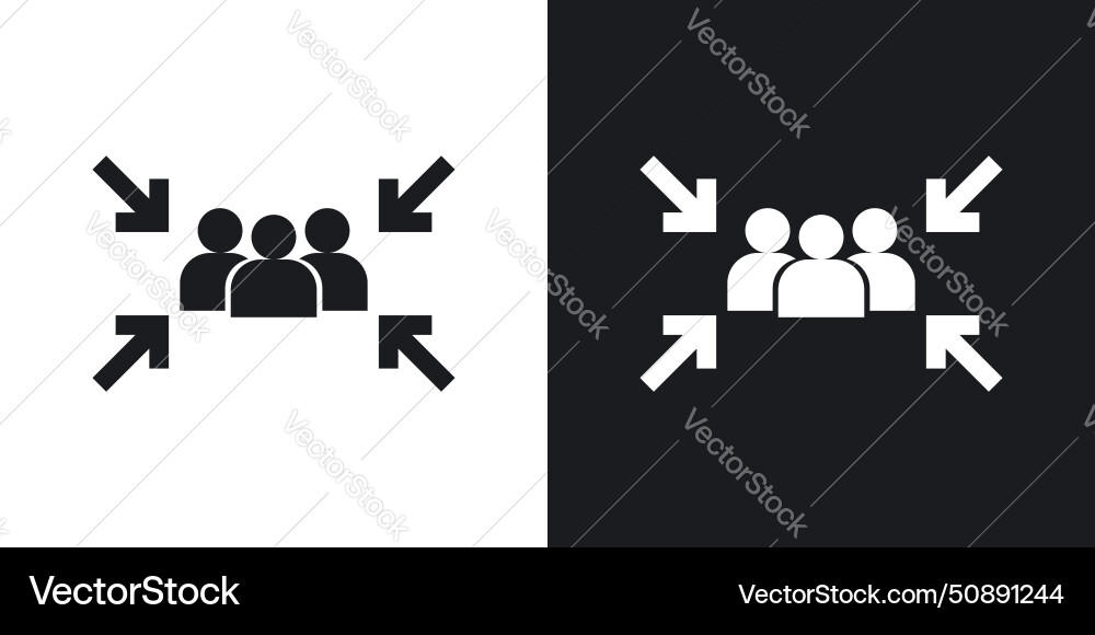 Assembly point icon set emergency fire meeting Vector Image