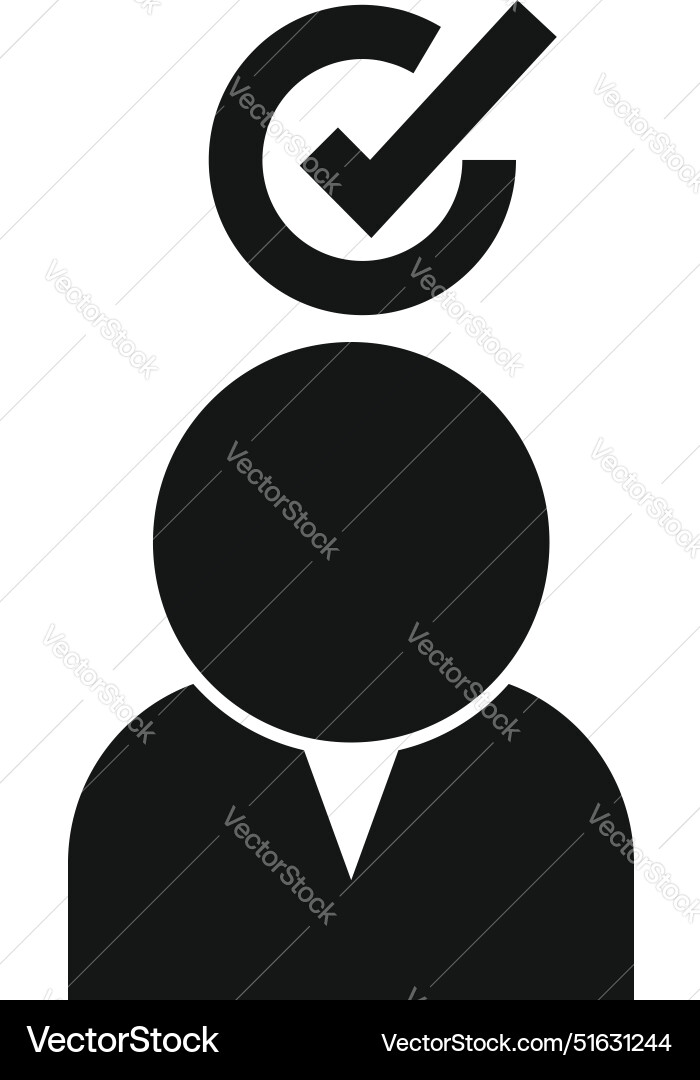 Businessman with check mark icon showing Vector Image
