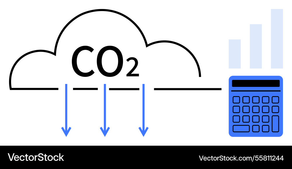 Carbon footprint calculation with co2 emission Vector Image