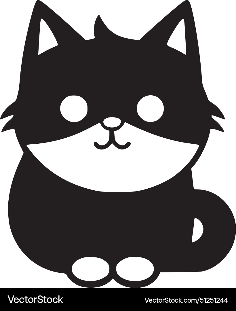 Cat - black and white isolated icon Royalty Free Vector