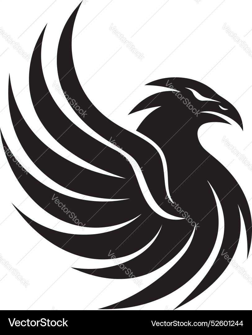 Celestial symbol logo design of mythical phoenix Vector Image