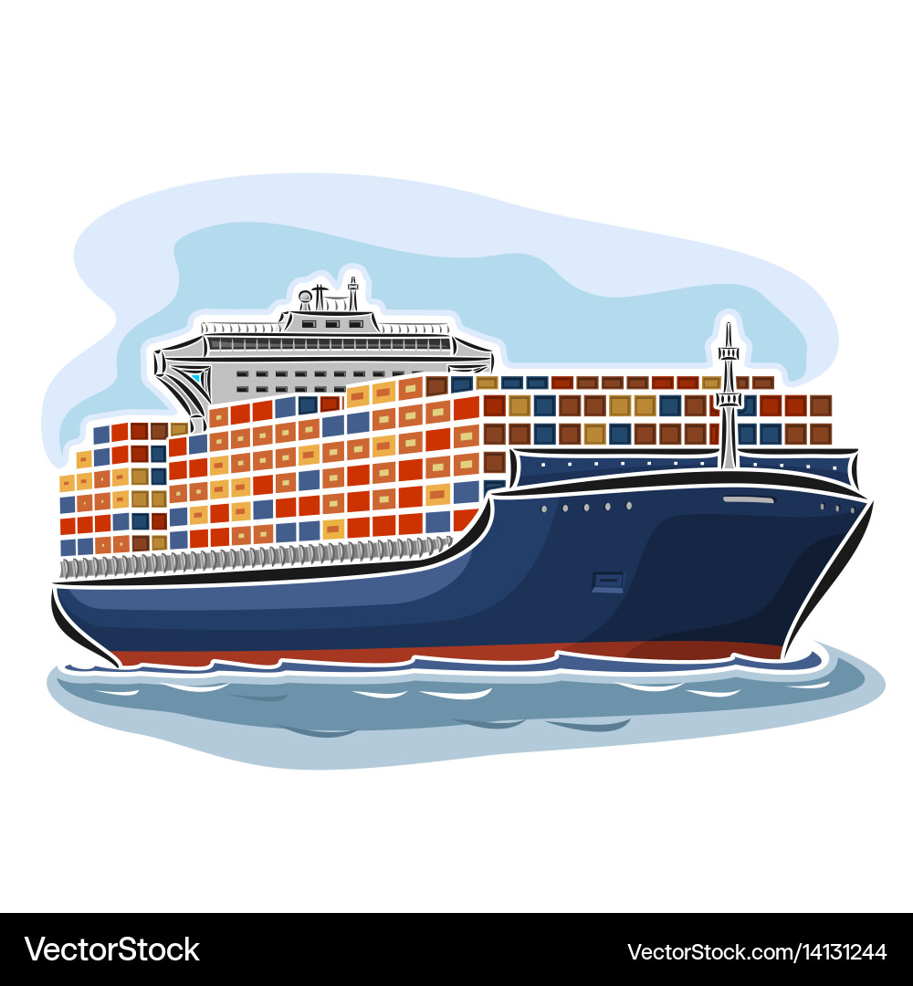 Container ship Royalty Free Vector Image - VectorStock