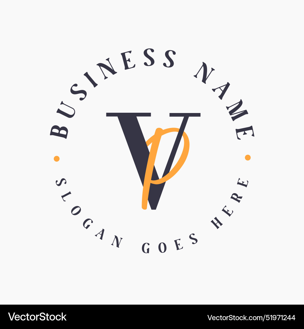Elegant letter vp initials logo for corporate Vector Image