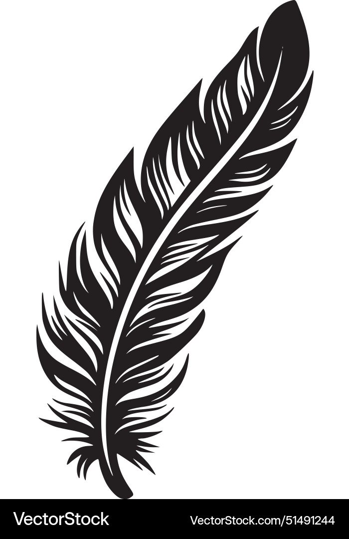 Feather - black and white isolated icon Royalty Free Vector