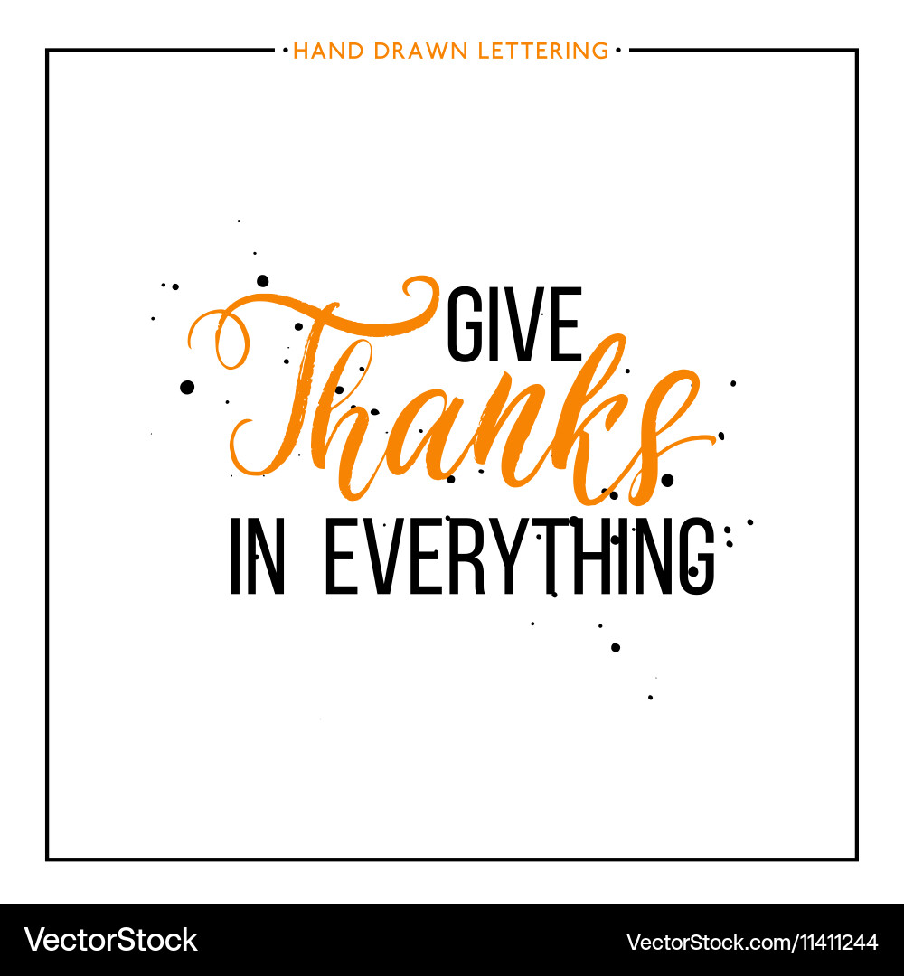 Give thanks text with black splashes Royalty Free Vector