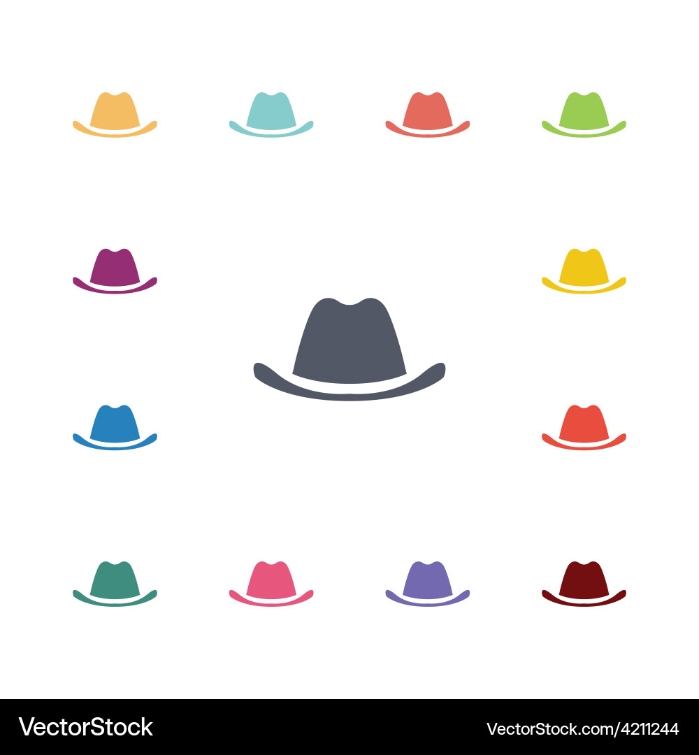 Hat flat icons set Royalty Free Vector Image - VectorStock