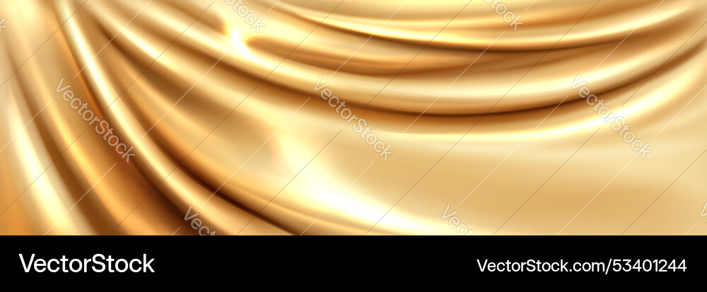 Liquid gold silk fabric golden cloth background Vector Image