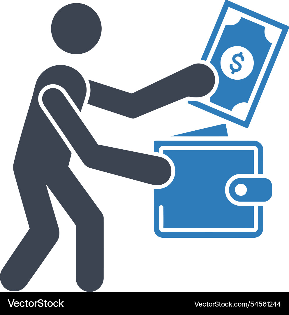 Money deposit icon on white background Royalty Free Vector