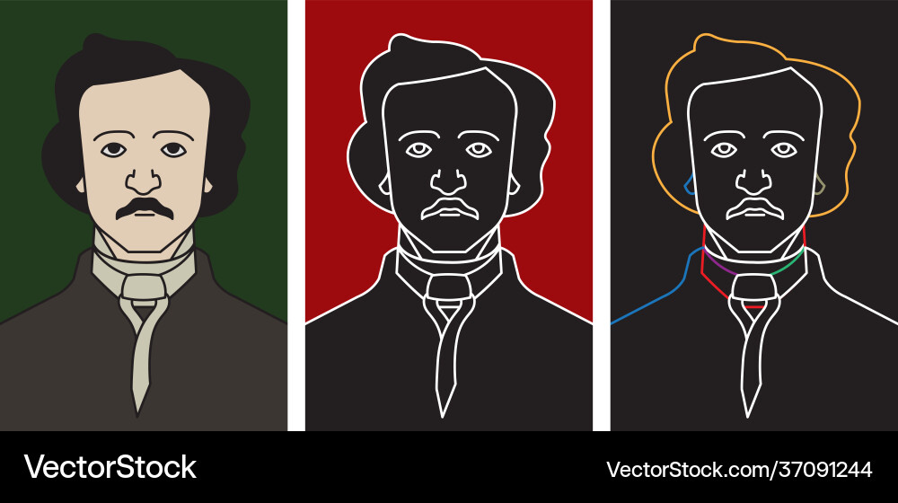 Portrait an old man with different colors combi Vector Image