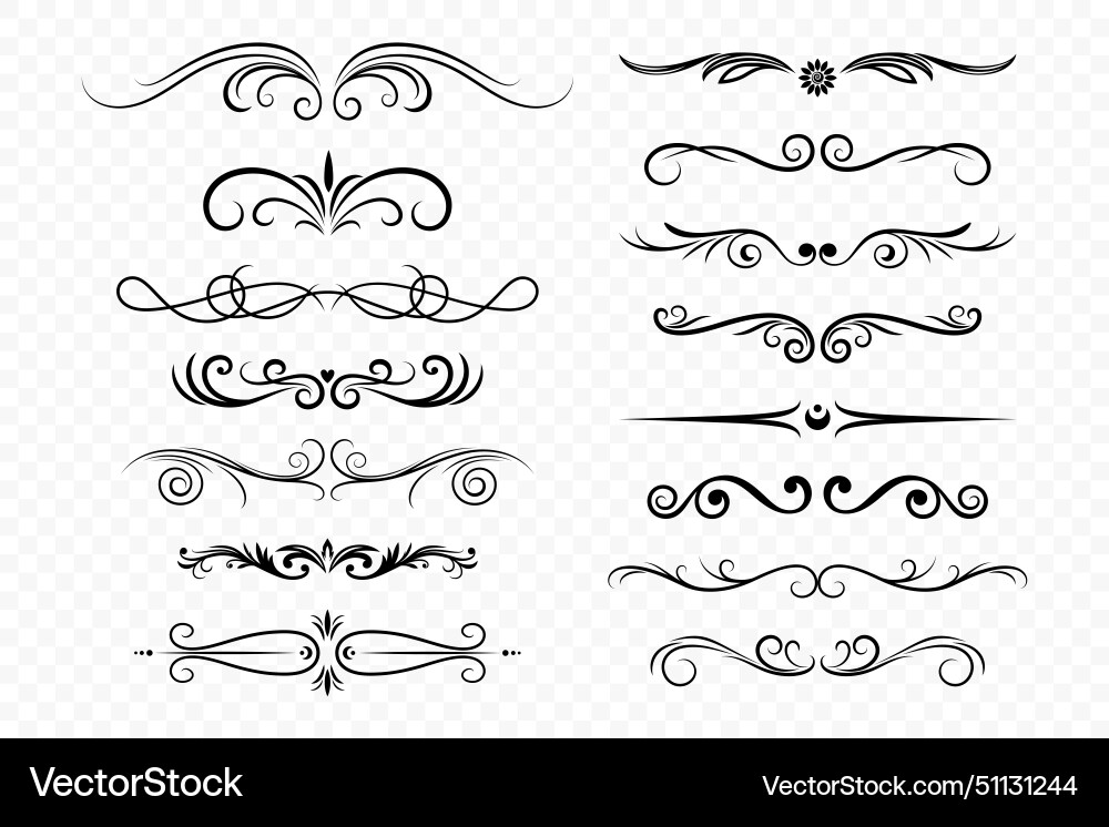 Retro text delimiter set vintage ornamental Vector Image