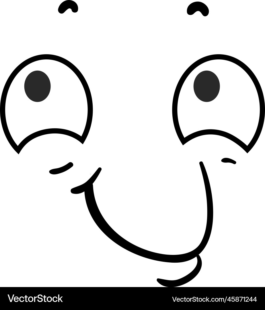 Smirking face expression comic emotion in retro Vector Image