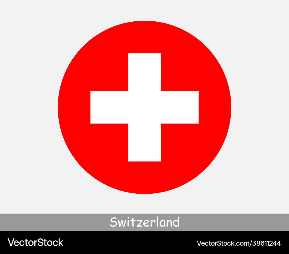 Switzerland round circle flag Royalty Free Vector Image