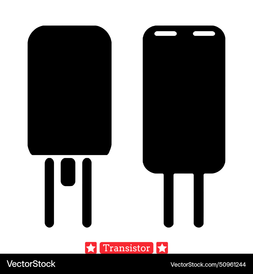 Transistor set contemporary semiconductor symbols Vector Image
