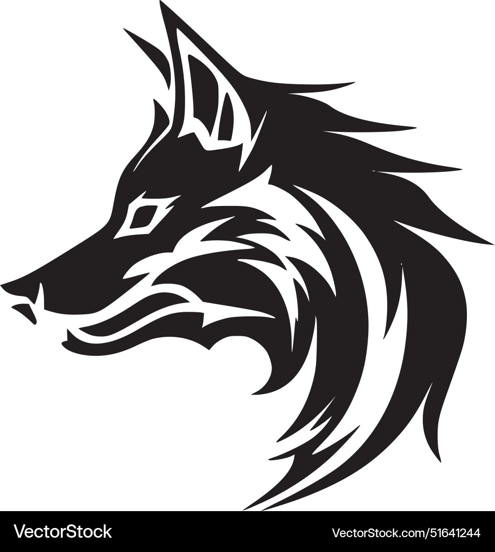 Wolf - black and white isolated icon Royalty Free Vector
