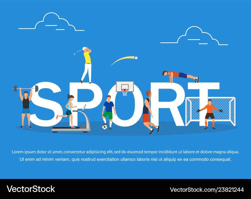 Young People Playing Sports Royalty Free Vector Image