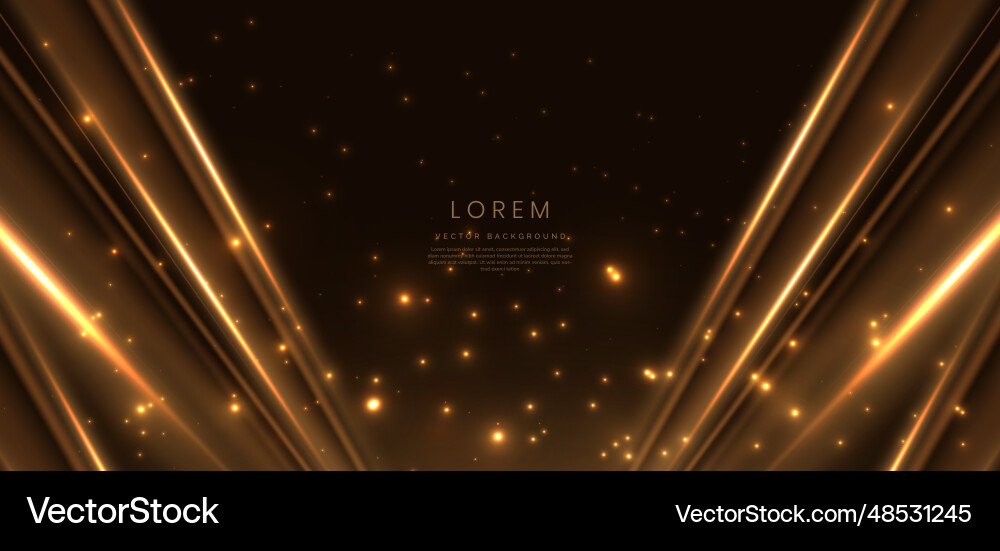 Abstract lighting effect dot neon gold light ray Vector Image