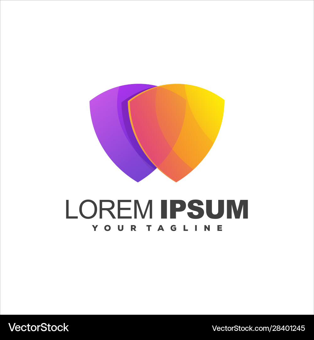 Awesome double shield logo design Royalty Free Vector Image