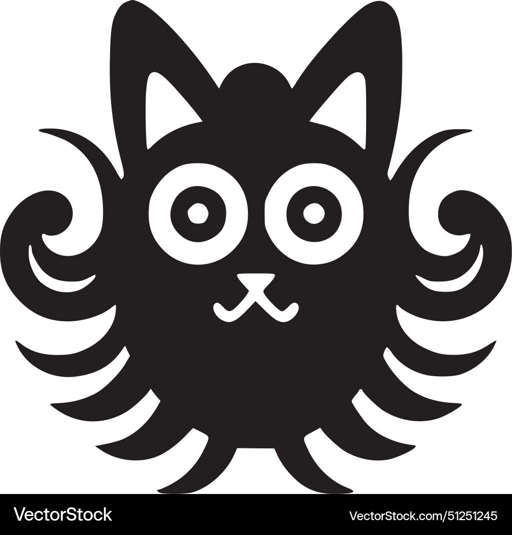 Cat - black and white Royalty Free Vector Image