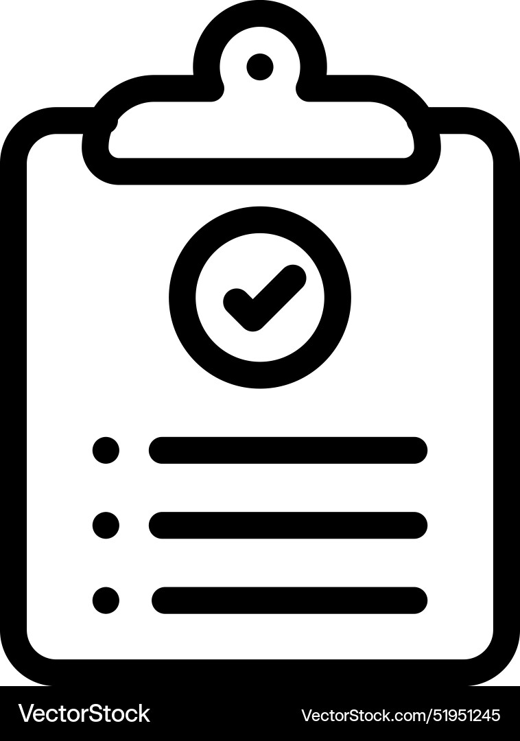 Check list icon thin linear style design isolated Vector Image
