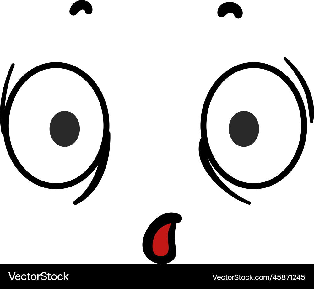 Confused expression comic shocked face retro Vector Image
