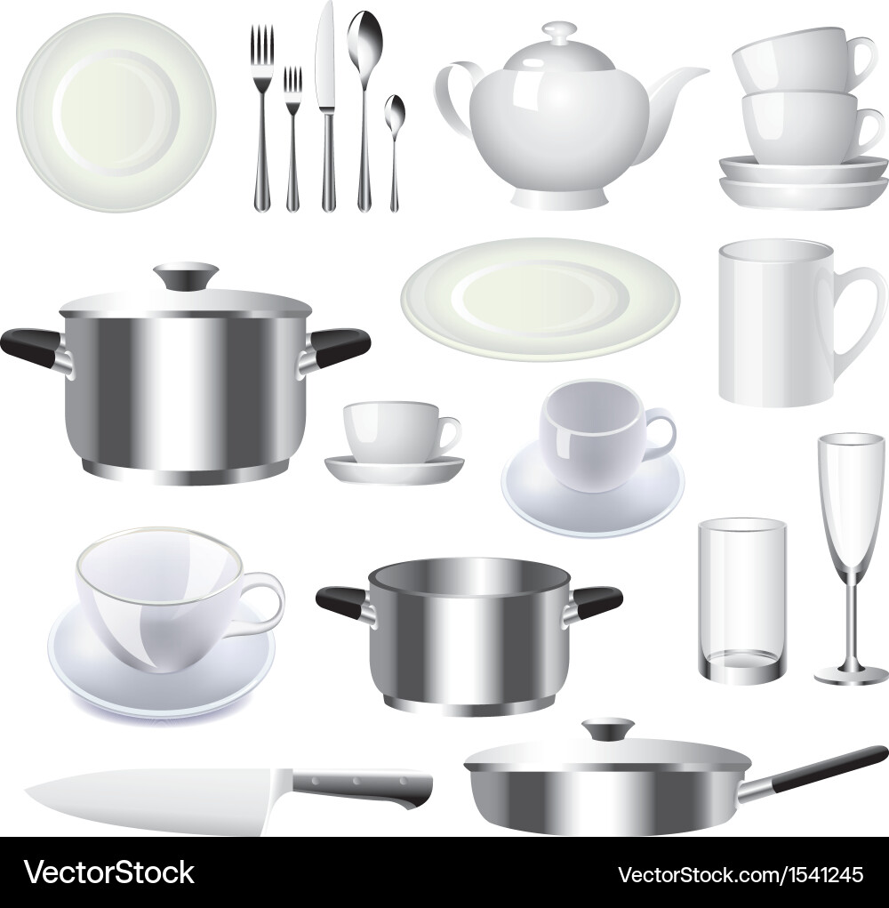 Crockery set Royalty Free Vector Image - VectorStock