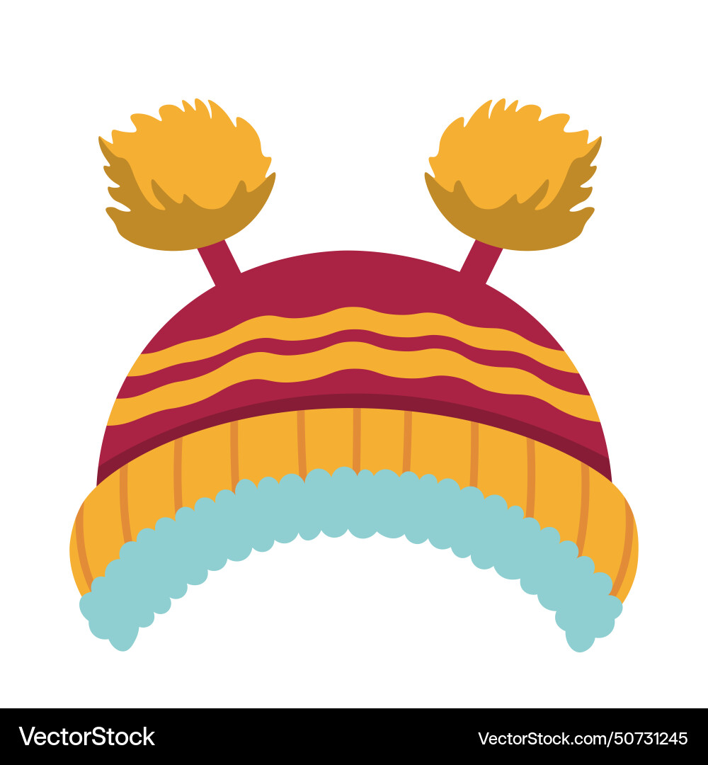 Cute and funny winter hat knit beanie cap Vector Image
