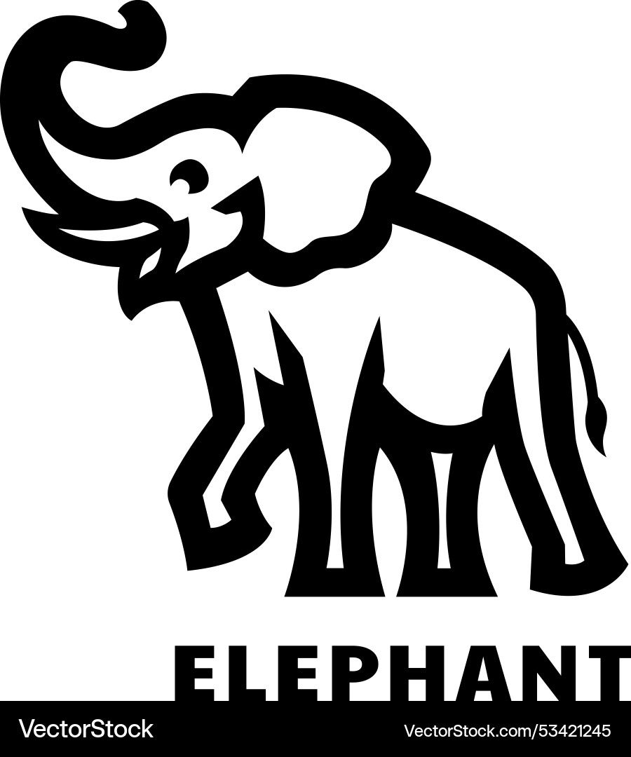 Elephant logo symbol Royalty Free Vector Image