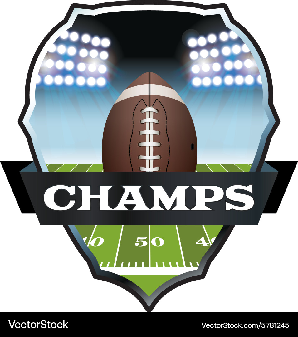 Football champs badge Royalty Free Vector Image