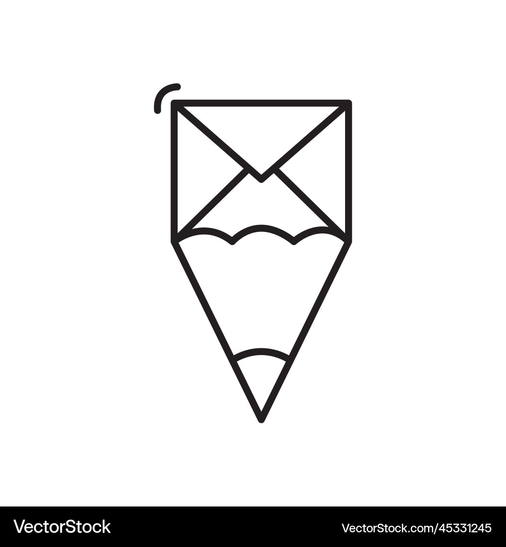 Mail pencil icon logo Royalty Free Vector Image