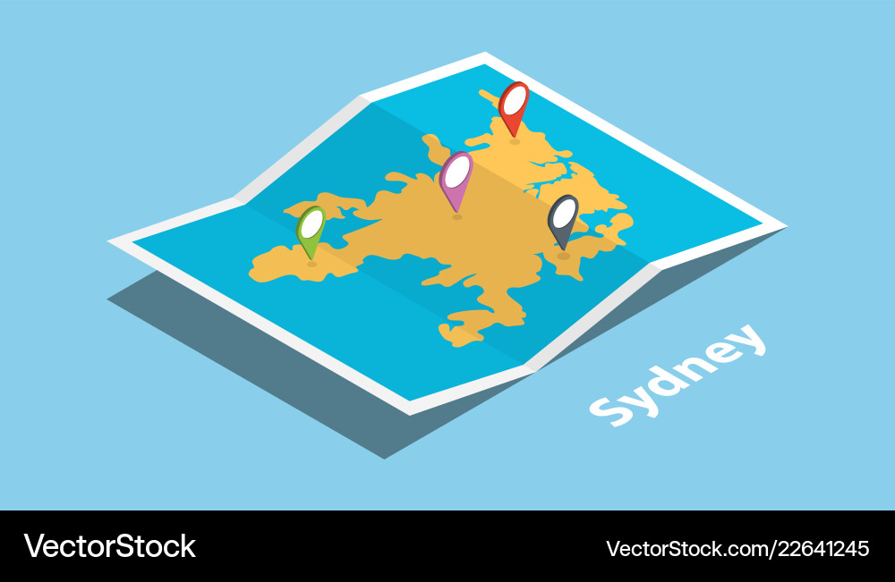 Sydney australia central city explore maps Vector Image