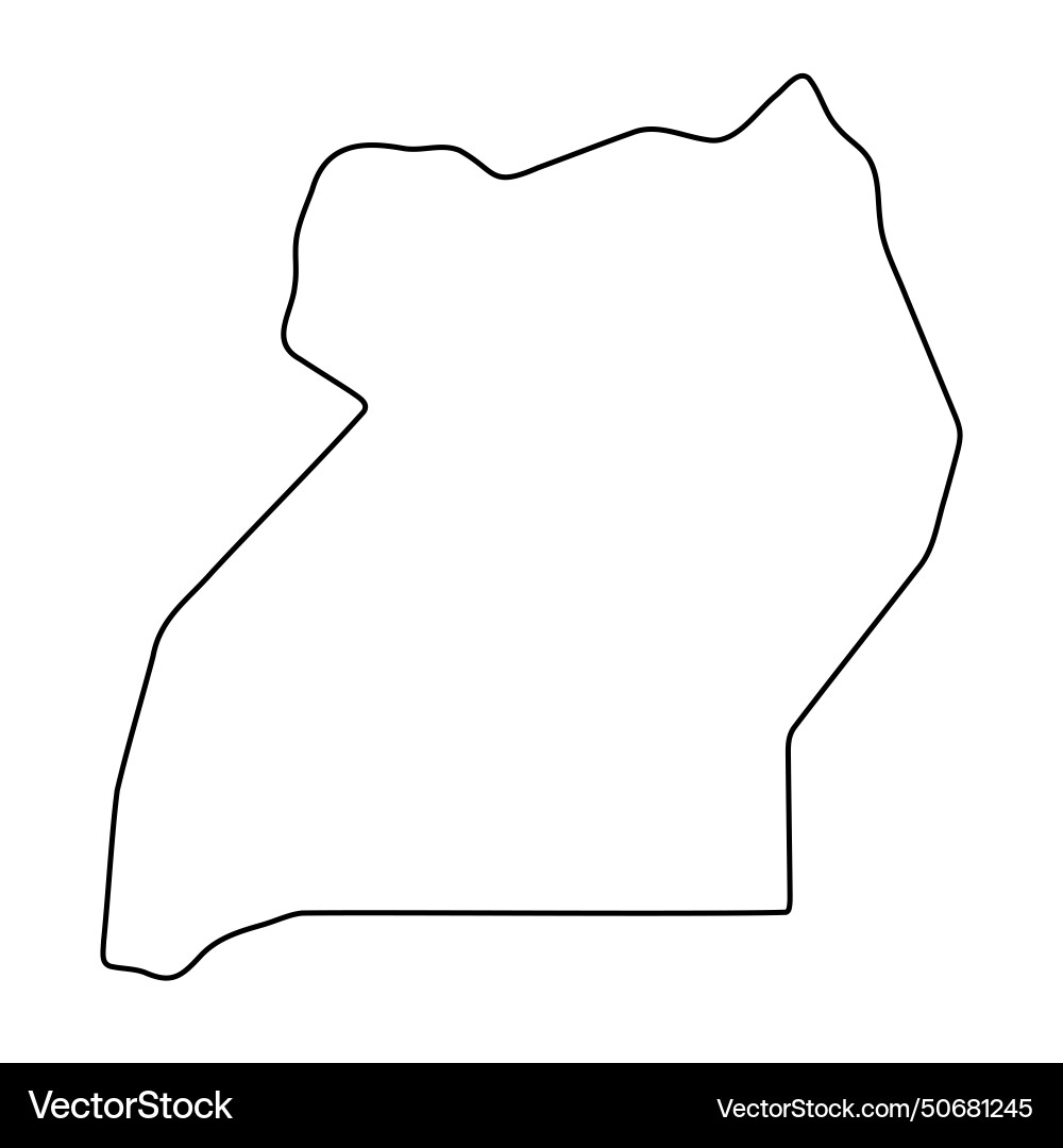 Uganda simplified outline map Royalty Free Vector Image