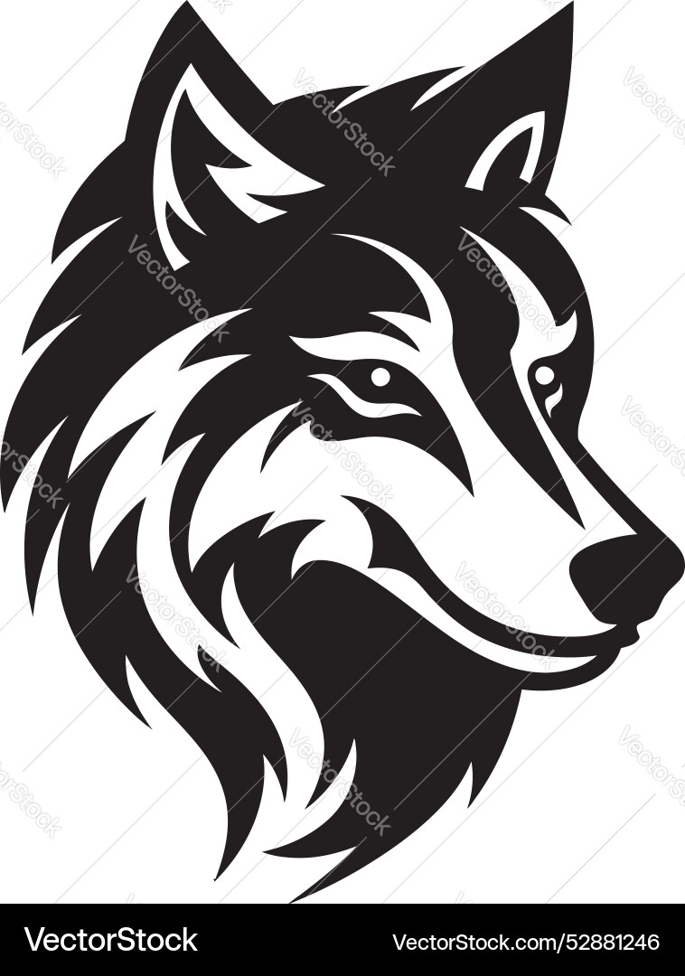 Black wolf majesty emblem fierce wolf logo Vector Image