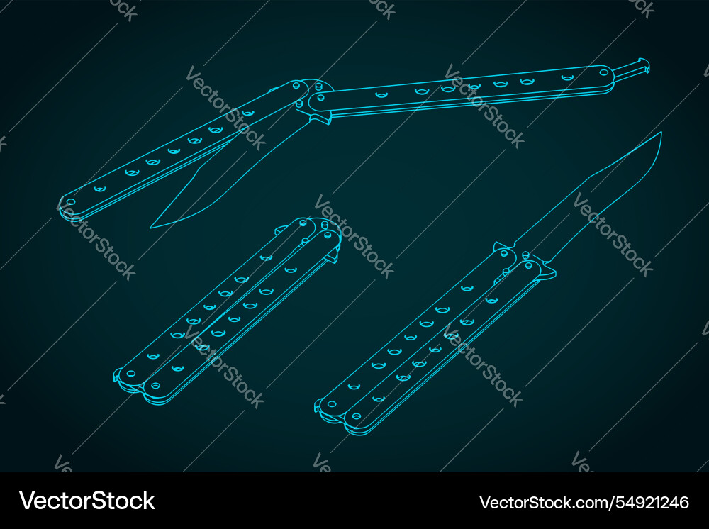 Butterfly knife Royalty Free Vector Image - VectorStock
