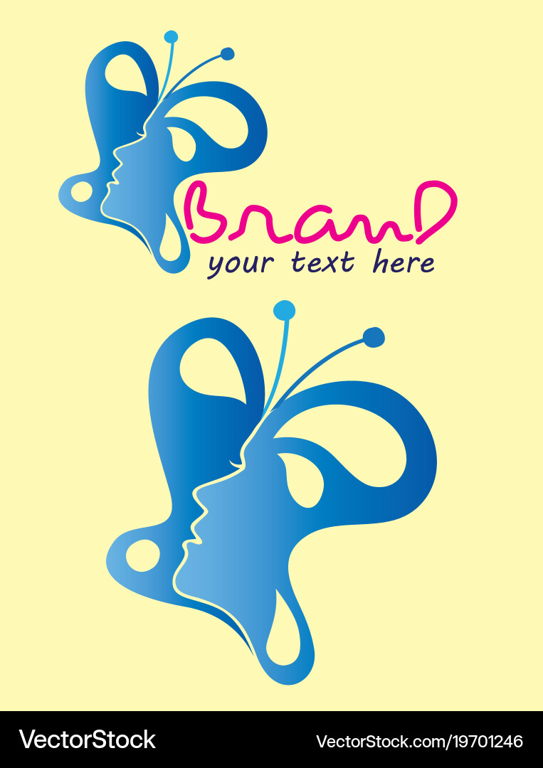 Butterfly woman logo Royalty Free Vector Image