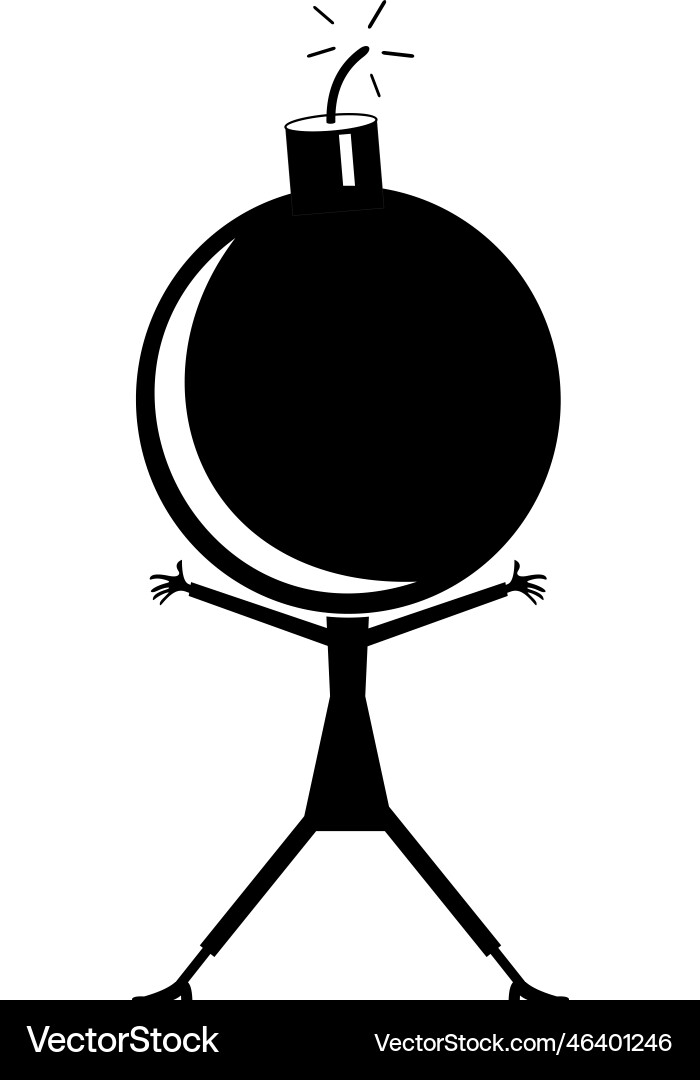 Cartoon bomb fuse wick spark concept Royalty Free Vector