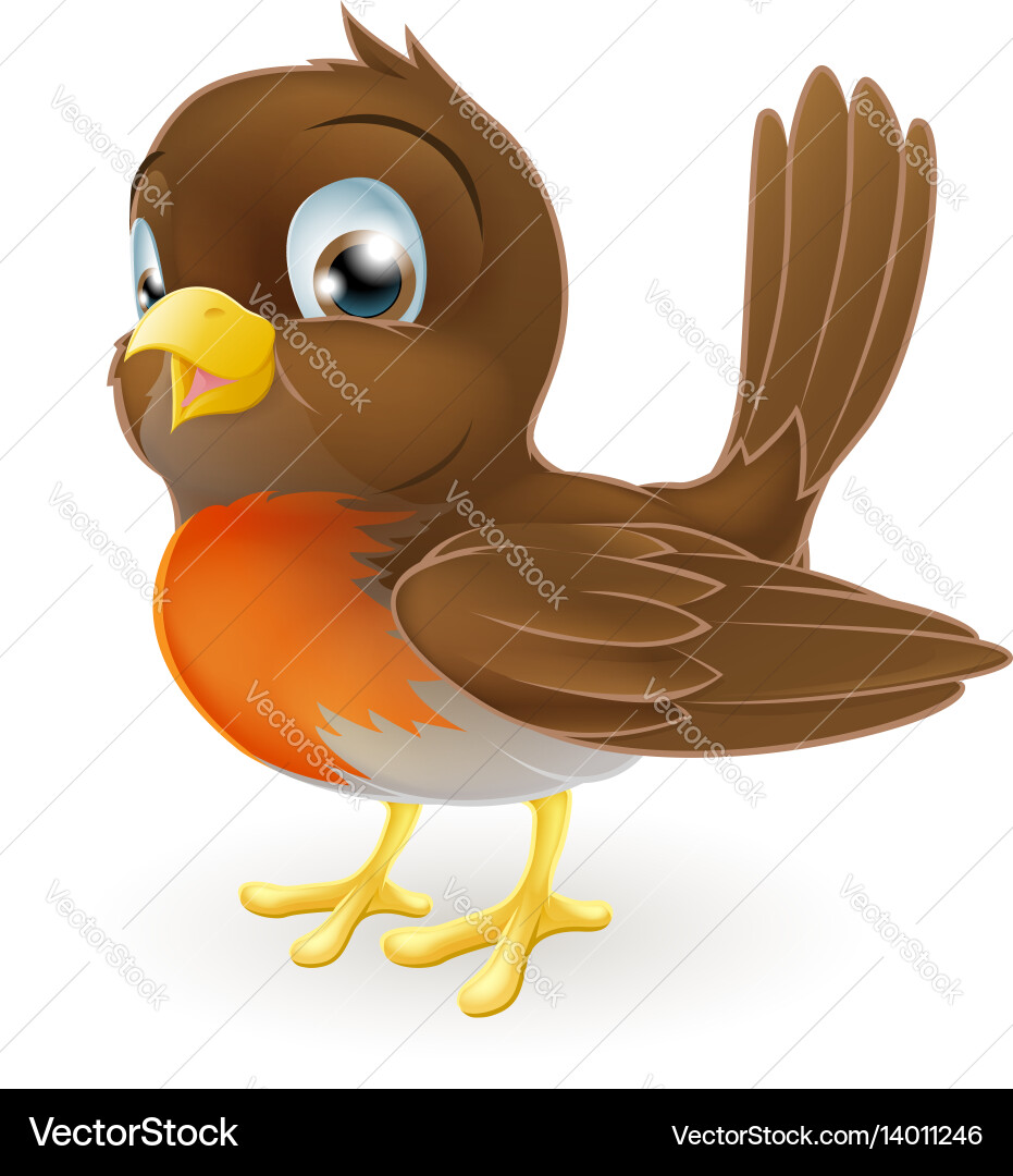 Cute cartoon robin Royalty Free Vector Image - VectorStock