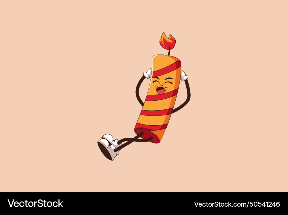 Cute christmas candle character design Royalty Free Vector