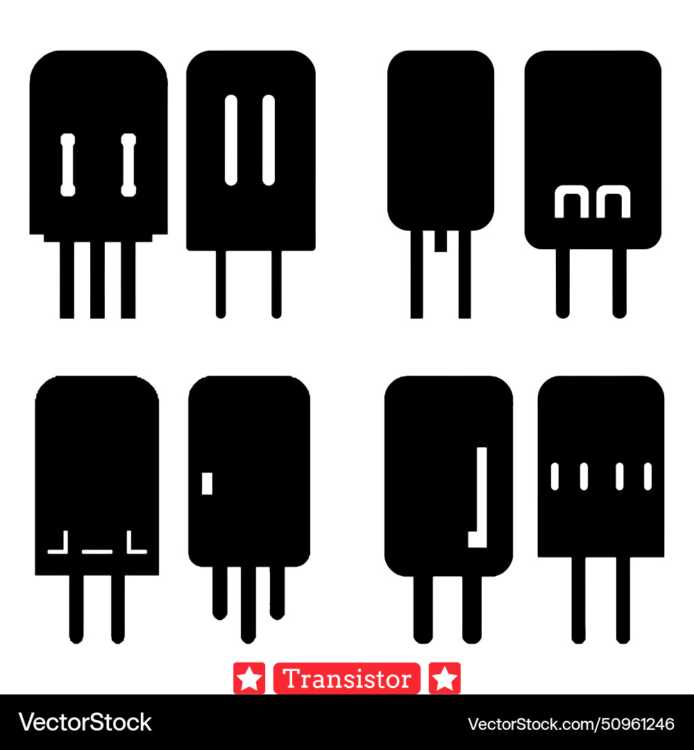 Digital transistor silhouette collection circuit Vector Image