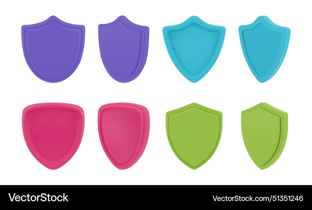 Empty shields protection and defense Royalty Free Vector