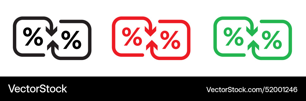 High and low percent arrow icon line art Vector Image
