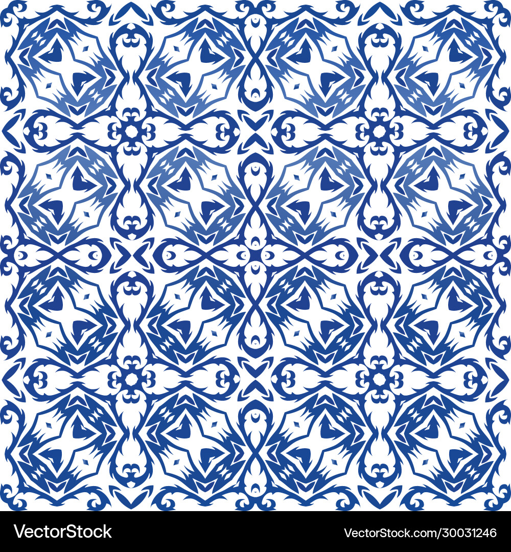 Ornamental motive in colored ceramic tiles Vector Image